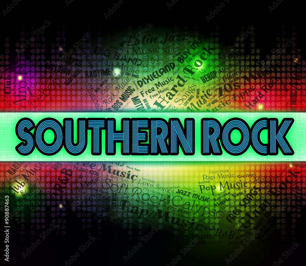 Southern Rock Indicates Country Music And Harmonies Stock Illustration ...