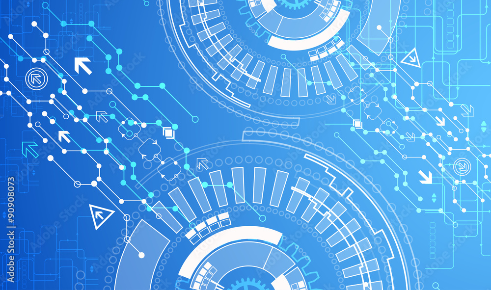 Abstract blue digital communication technology background. Stock Vector ...