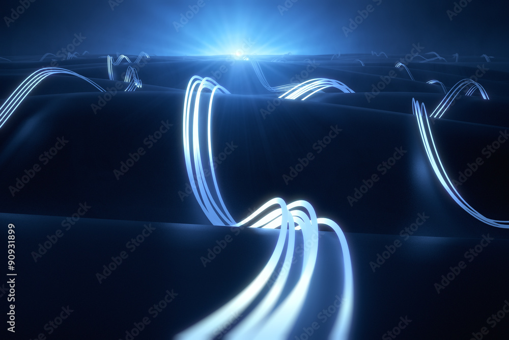 Datenströme Energie Landschaft 1 Stock-Illustration | Adobe Stock