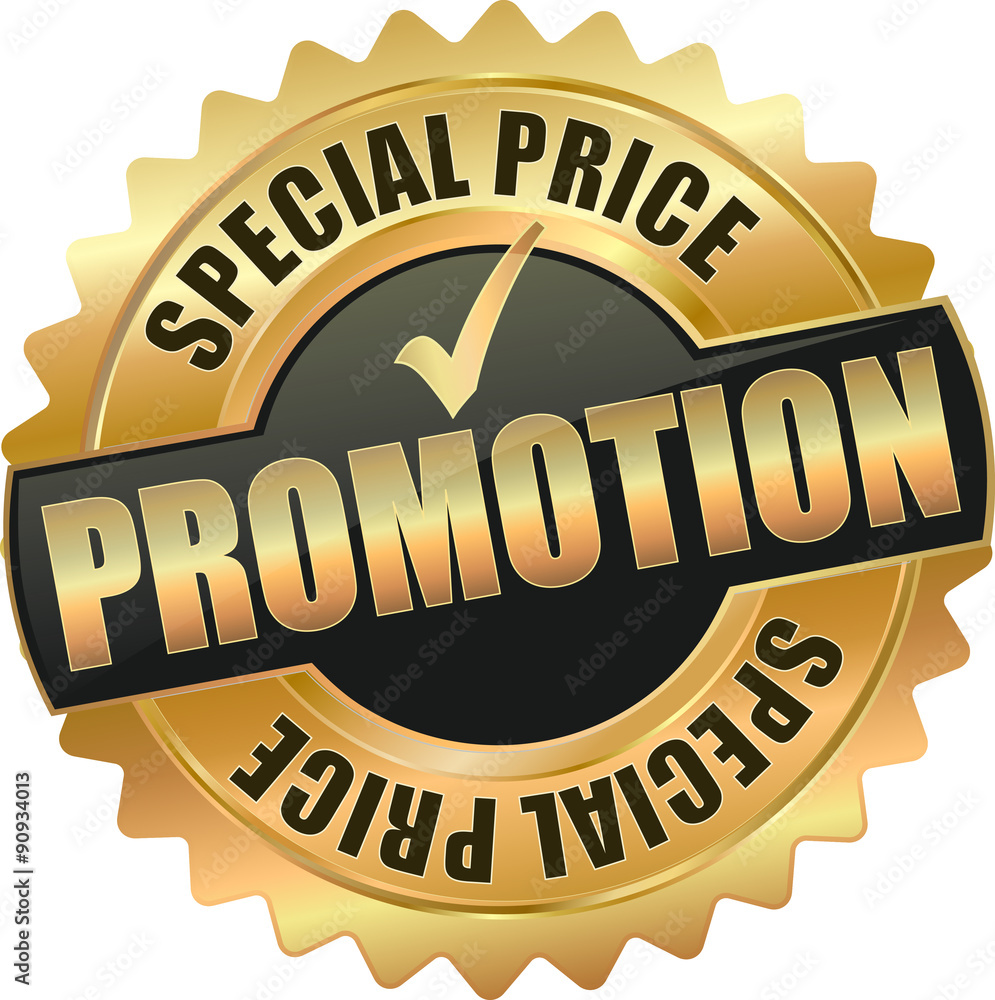 gold promotion sign Stock Vector | Adobe Stock