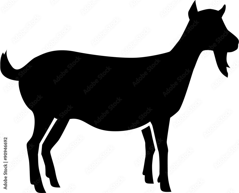 Female goat silhouette Stock Vector | Adobe Stock
