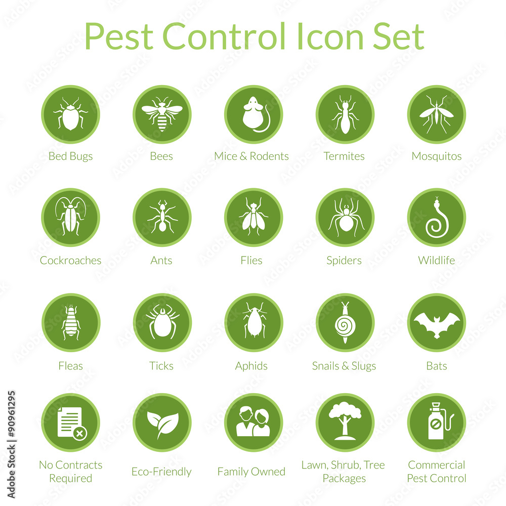 Pest Control Icon set Stock Vector | Adobe Stock