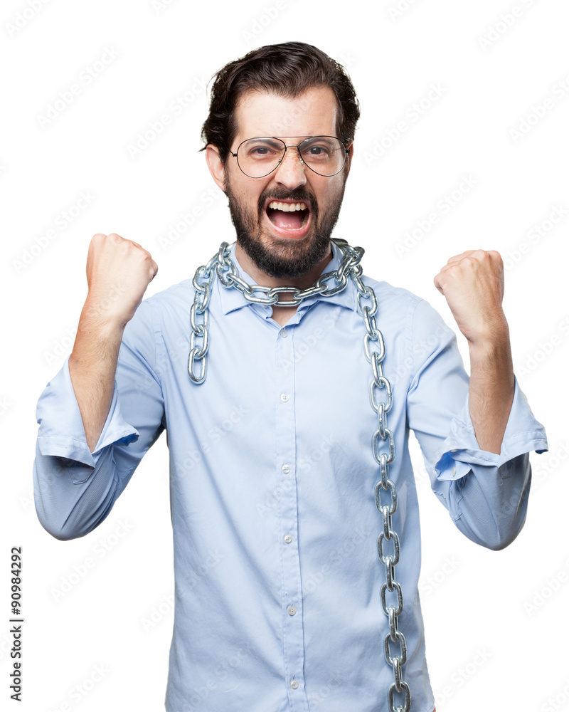 angry young man with chain Stock Photo | Adobe Stock