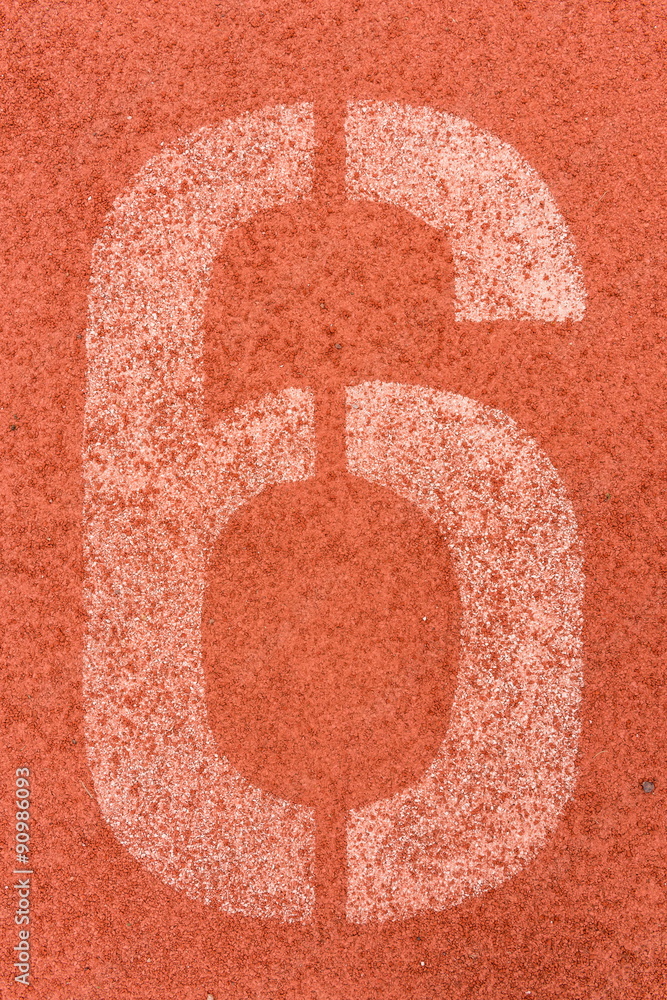 Number six on the start of a running track - check my portfolio Stock ...
