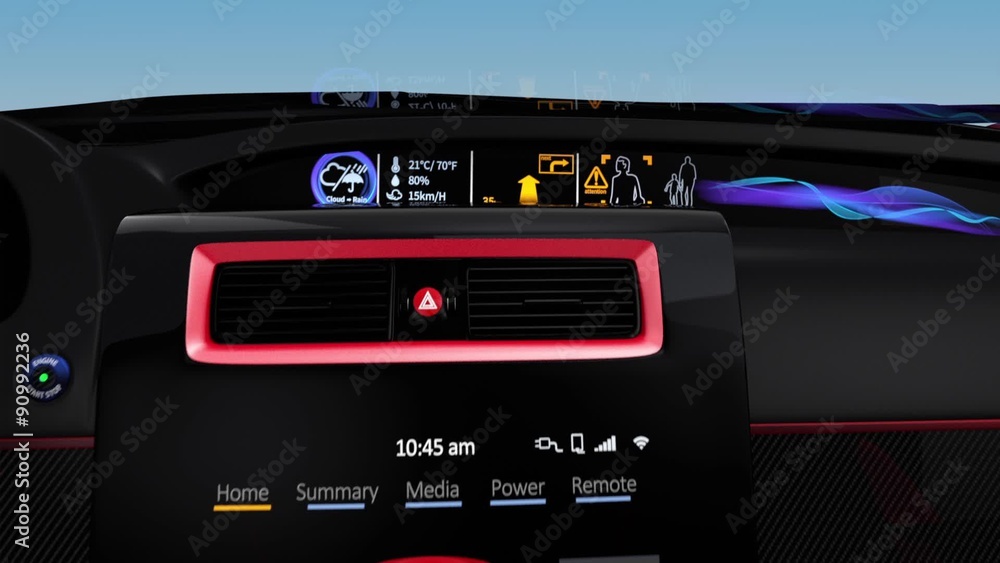 Vidéo Stock Demonstration of electric car console design. Original ...