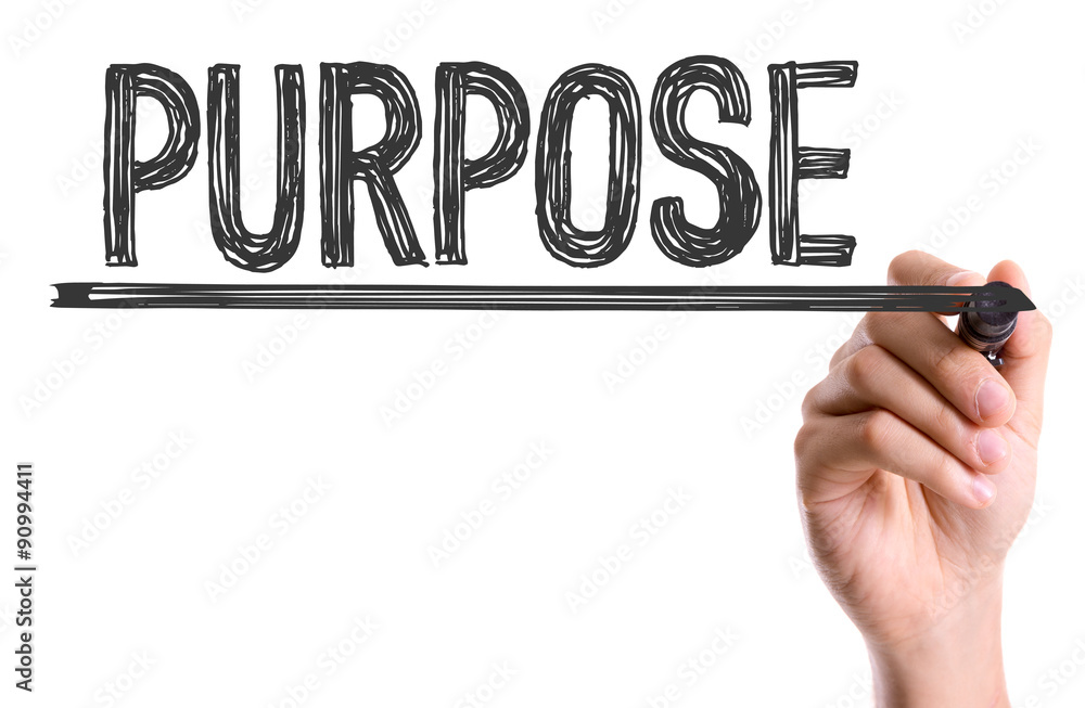 Hand with marker writing the word Purpose Stock Photo | Adobe Stock