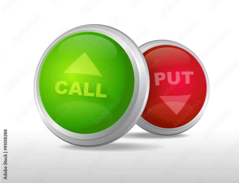 Binary options call and put buttons vector illustration Stock Vector ...