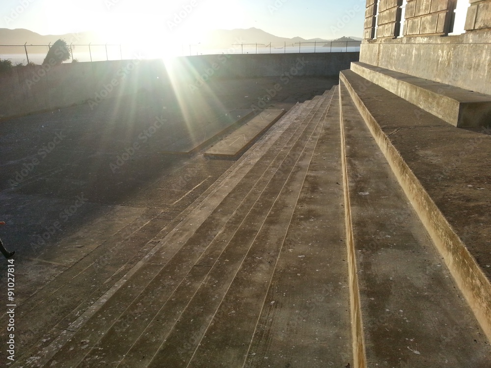 Alcatraz recreation yard Stock Photo | Adobe Stock