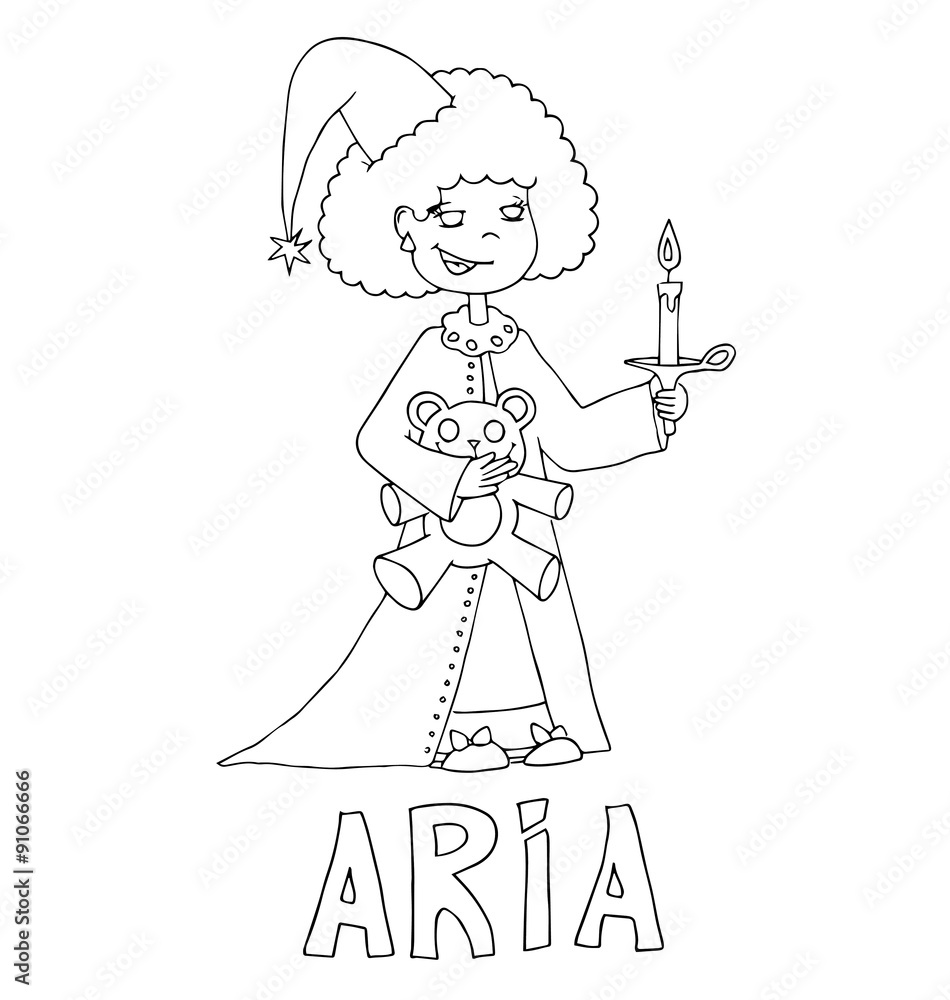 The simple outline drawing for coloring with the image of children of ...