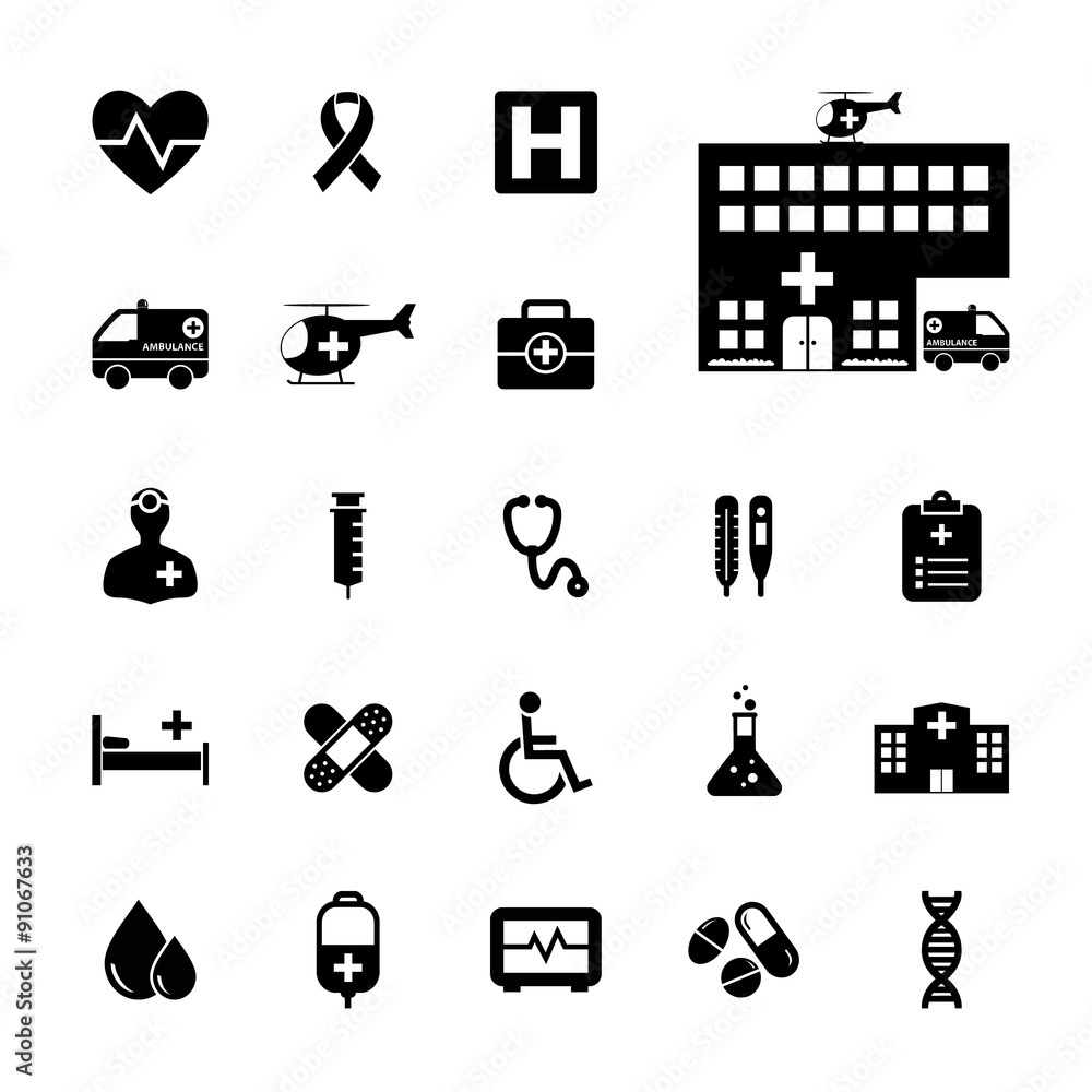 Medical icons. Hospital icon. Illustration. Vector. EPS 10 Stock ...