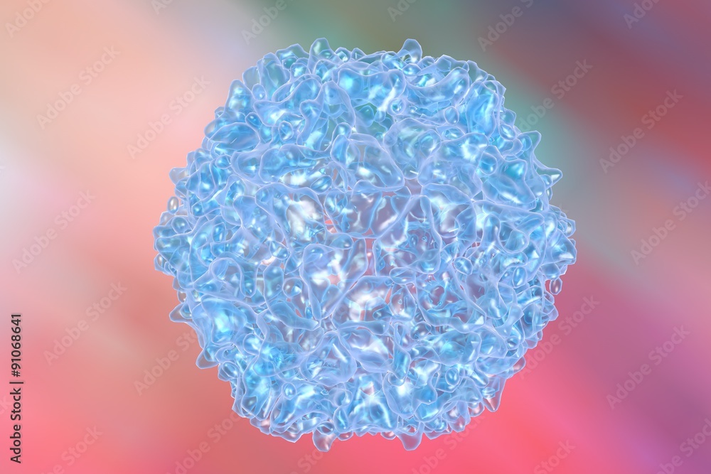 Poliovirus on colorful background. A virus transmitted by drinking ...