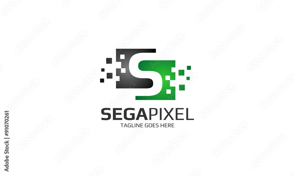 Sega Pixel - Letter S Logo Stock Vector | Adobe Stock