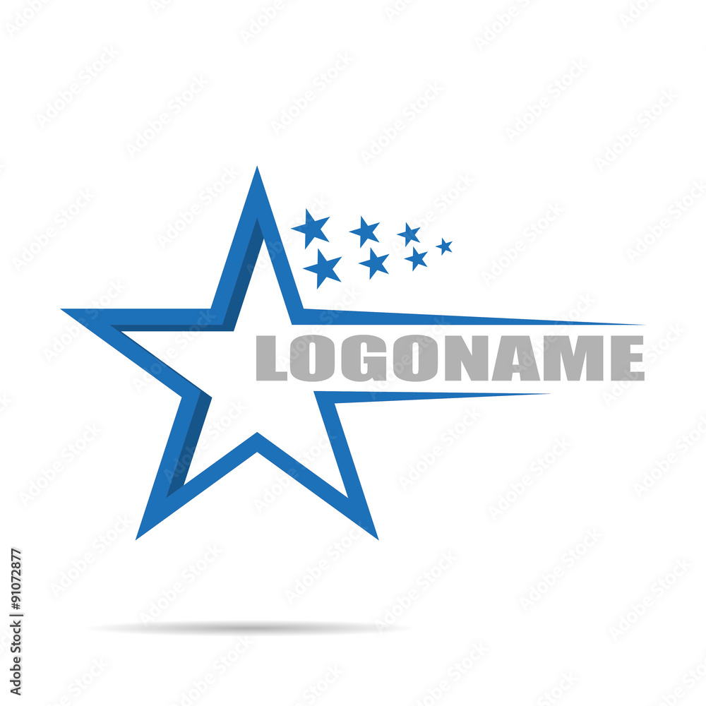 Logo company with stars, flat design on white background Stock Vector ...