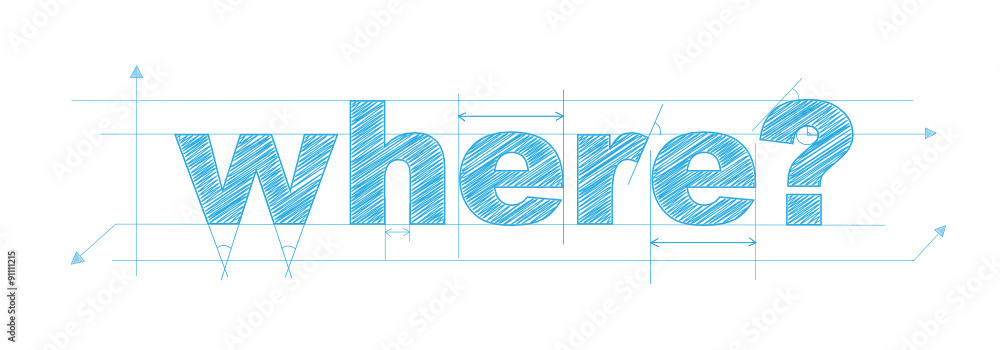 "WHERE?" Vector Overlapping Letters Icon Stock Vector | Adobe Stock