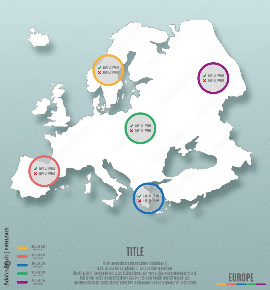 europe continent template for infographics Stock Vector | Adobe Stock