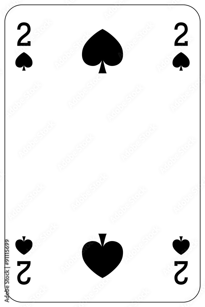 Poker playing card 2 spade Stock Vector | Adobe Stock