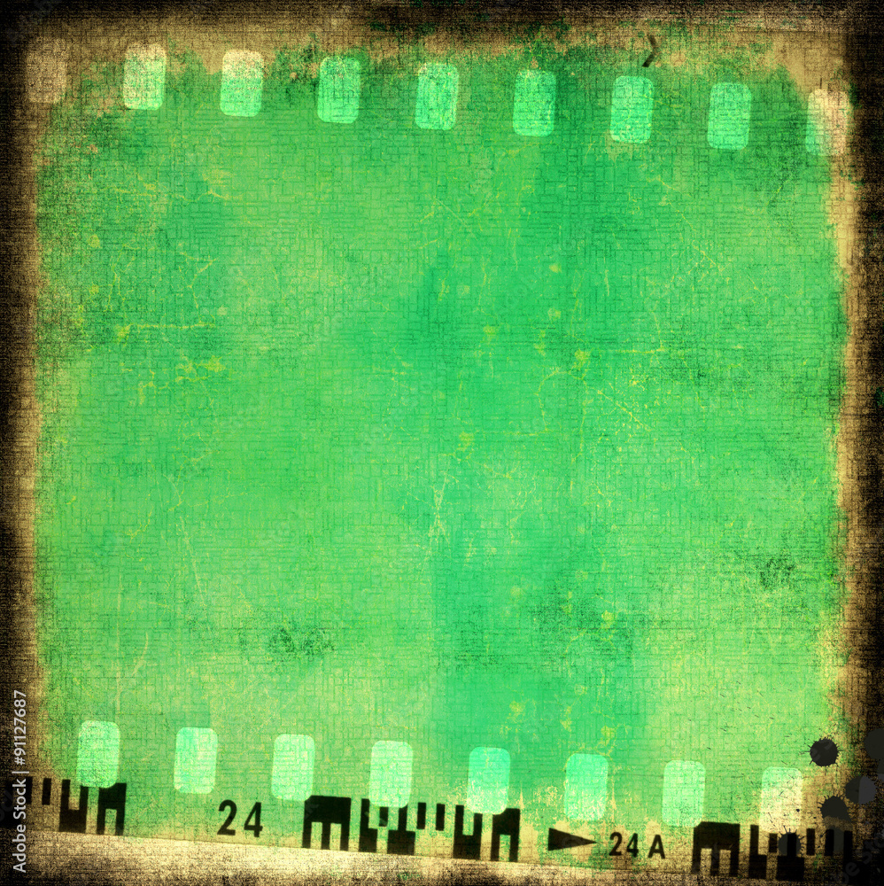 Grunge green film strip frame or background Stock Illustration | Adobe ...
