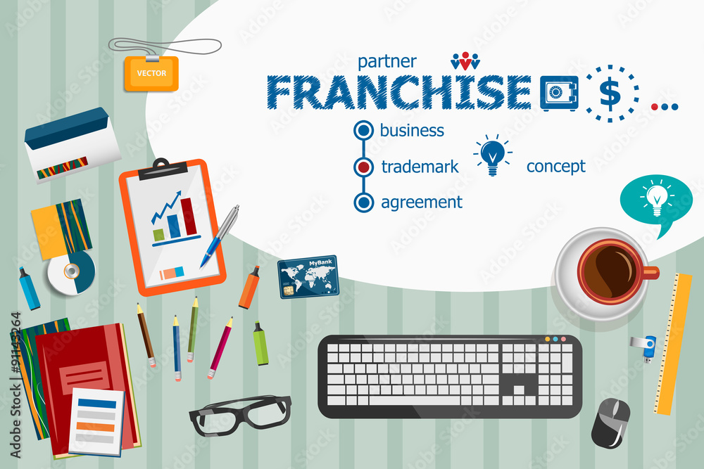 Franchise design and flat design illustration concepts for busin Stock ...