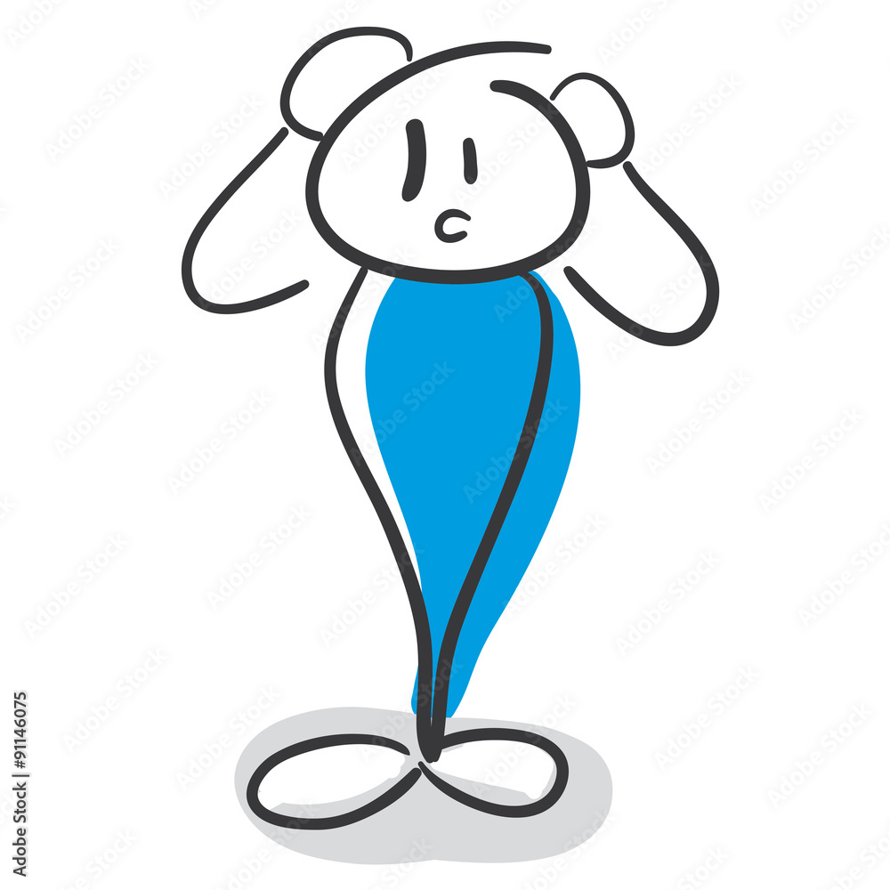 Stick Figure Series Blue Stock Vector | Adobe Stock