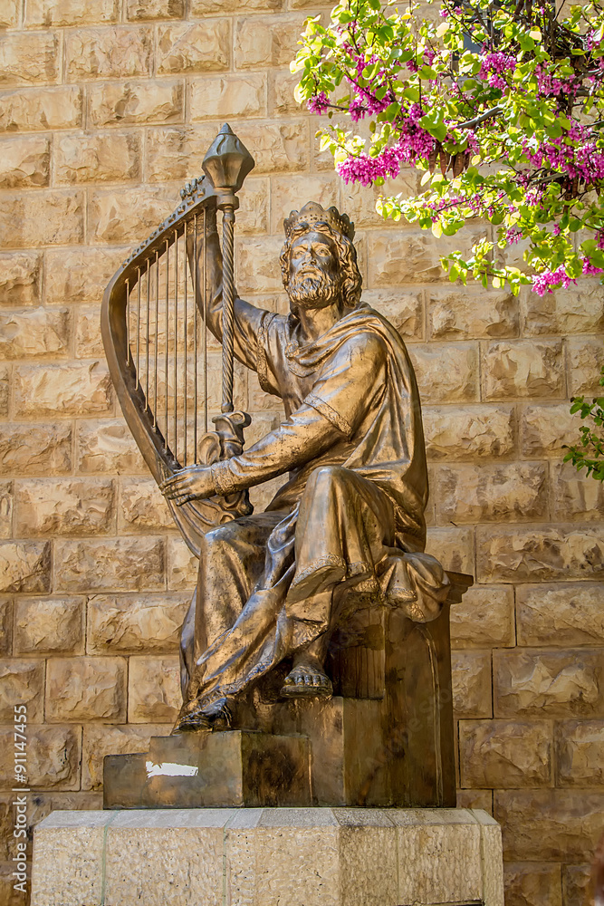 Monument of King David with the harp Stock Photo | Adobe Stock