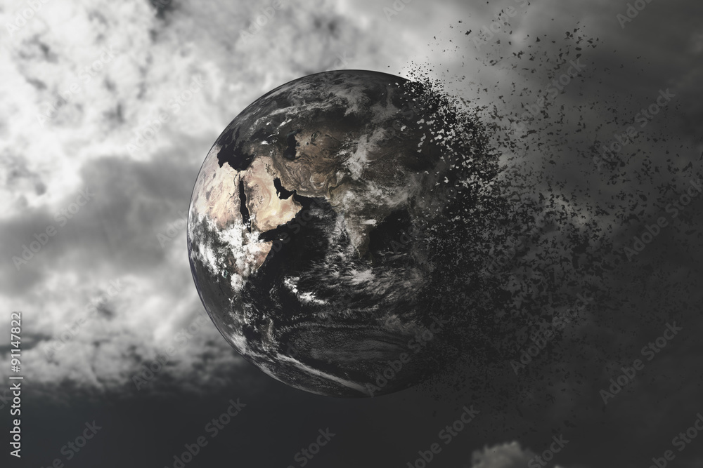 End of the World - Global Warming Effect . Environment concept. World ...