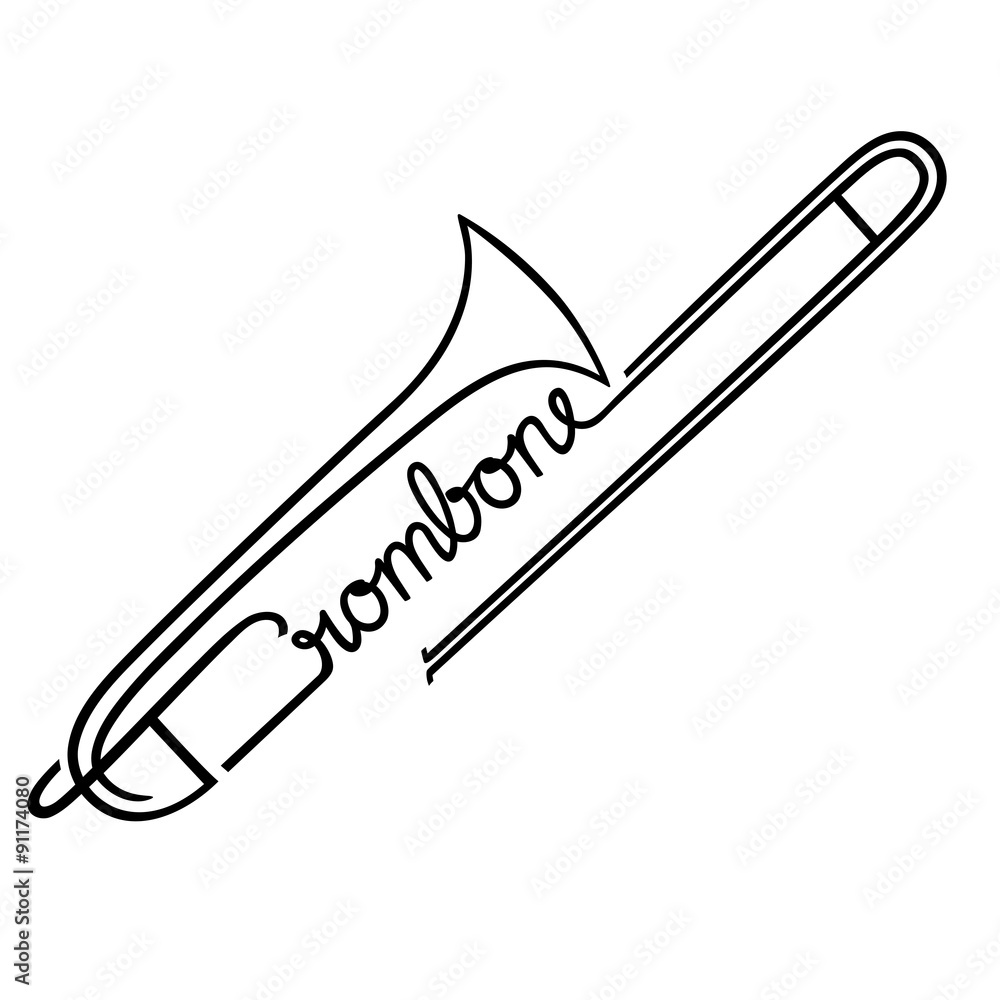 The Trombone Icon Stock Vector | Adobe Stock