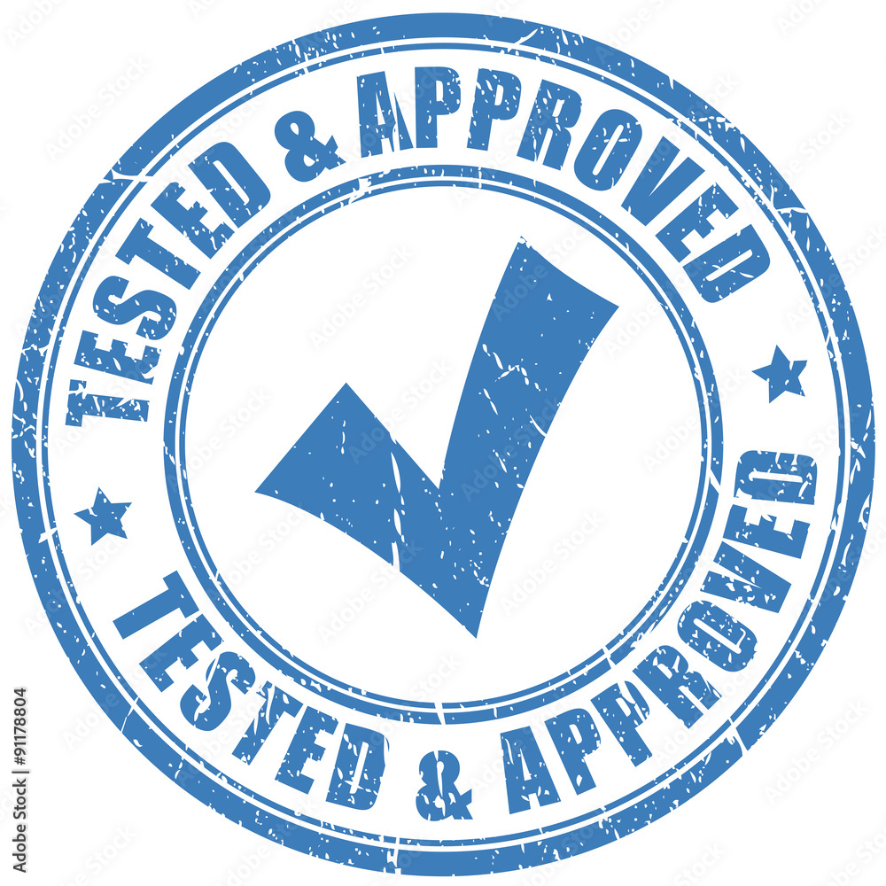 Tested and approved stamp Stock Vector | Adobe Stock