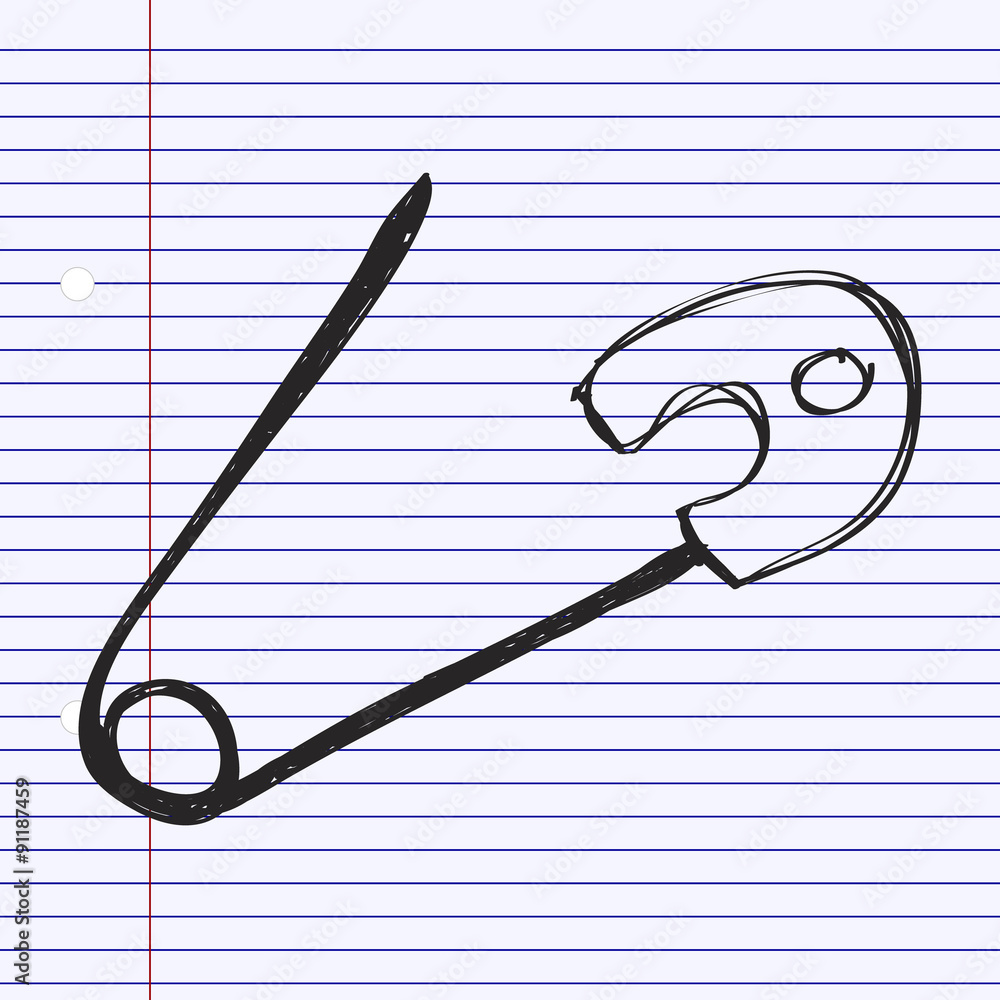 Simple doodle of a safety pin Stock Vector | Adobe Stock