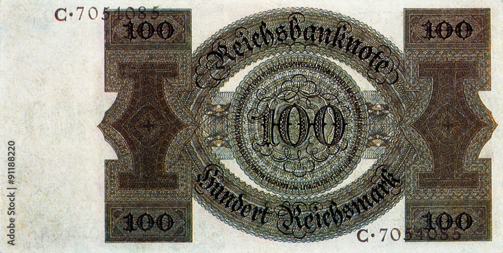 Stockfoto Historische Banknote, 11. Oktober 1924, Hundert Mark ...