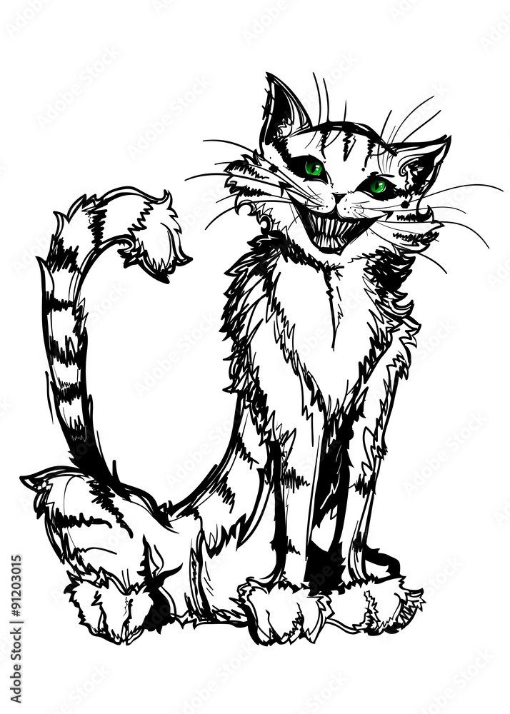 Evil Cat Drawing