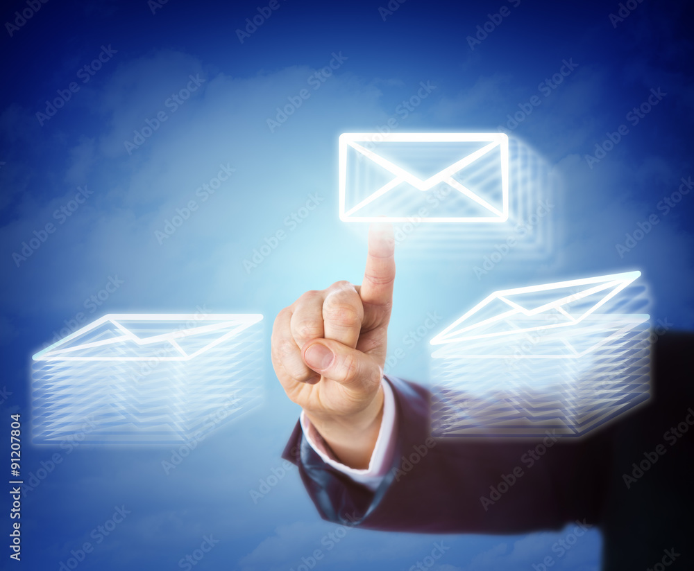 Hand Moving Email Between Two Document Stacks Stock Photo | Adobe Stock