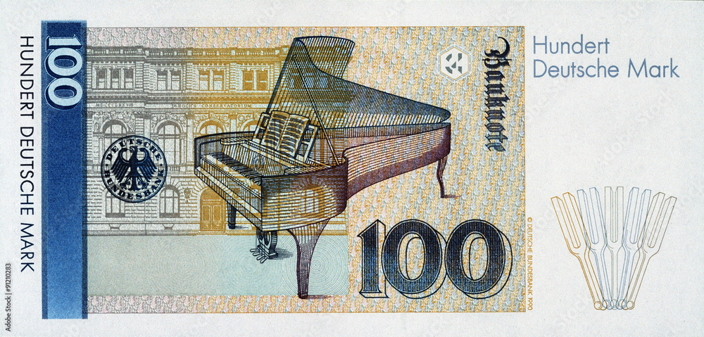 Historische Banknote, 1. Oktober 1993, 100 Mark, Hundert Deutsche Mark ...