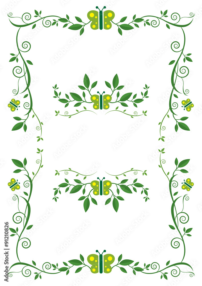 Green Butterfly Border