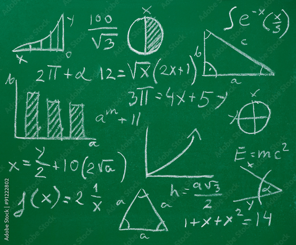 math mathematics formula chalkboard blackboard Stock Photo | Adobe Stock