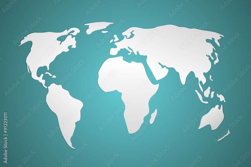 Simplified world map vector illustration. Stock Vector | Adobe Stock