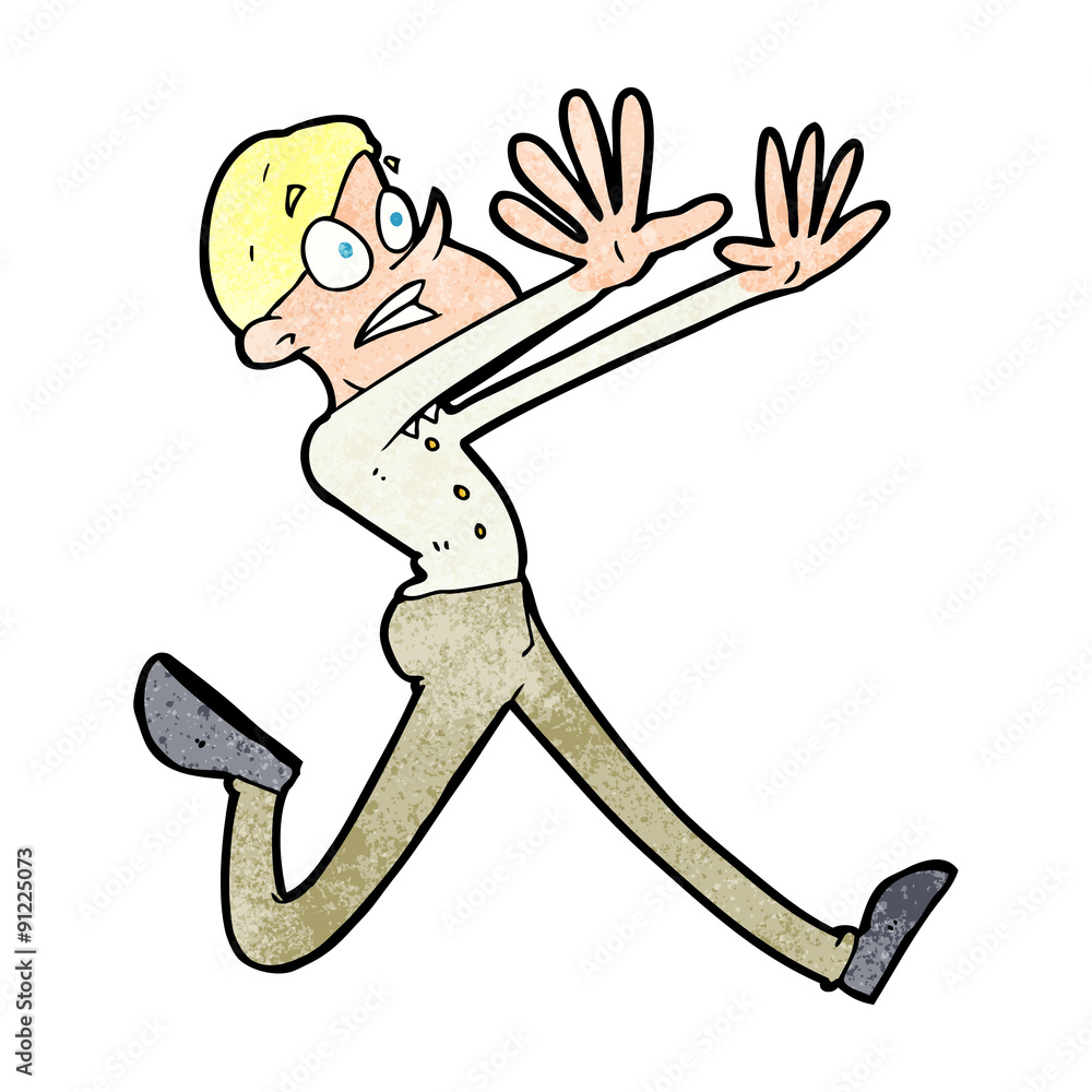 cartoon man running away Stock Vector | Adobe Stock