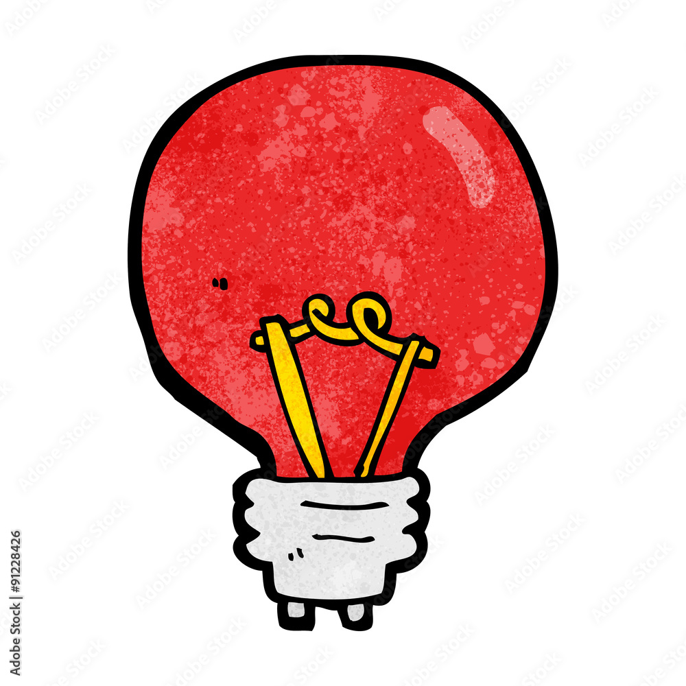 cartoon red light bulb Stock Vector | Adobe Stock