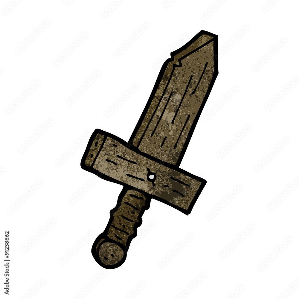 cartoon wooden sword Stock Vector | Adobe Stock