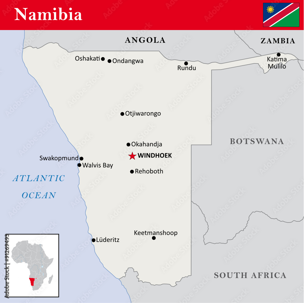 simple outline map of Namibia Stock Vector | Adobe Stock