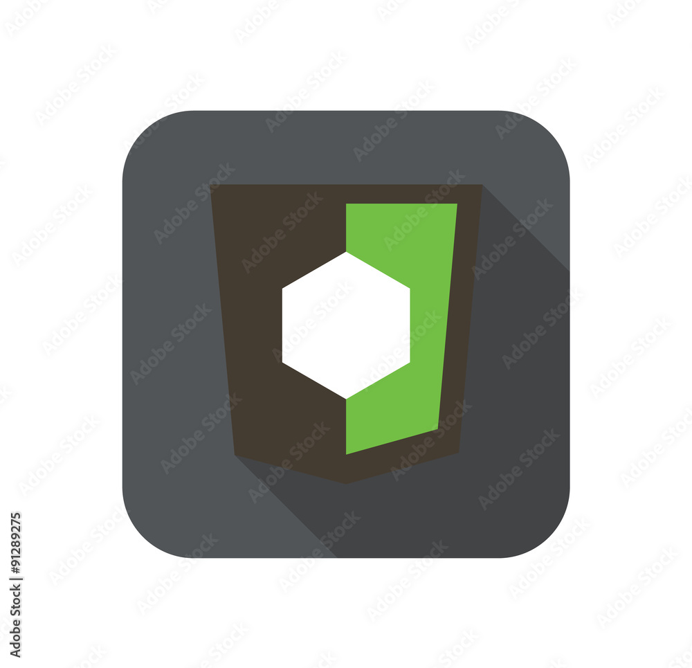 Vector icon web shield with shape symbol for node js framework - Stock ...