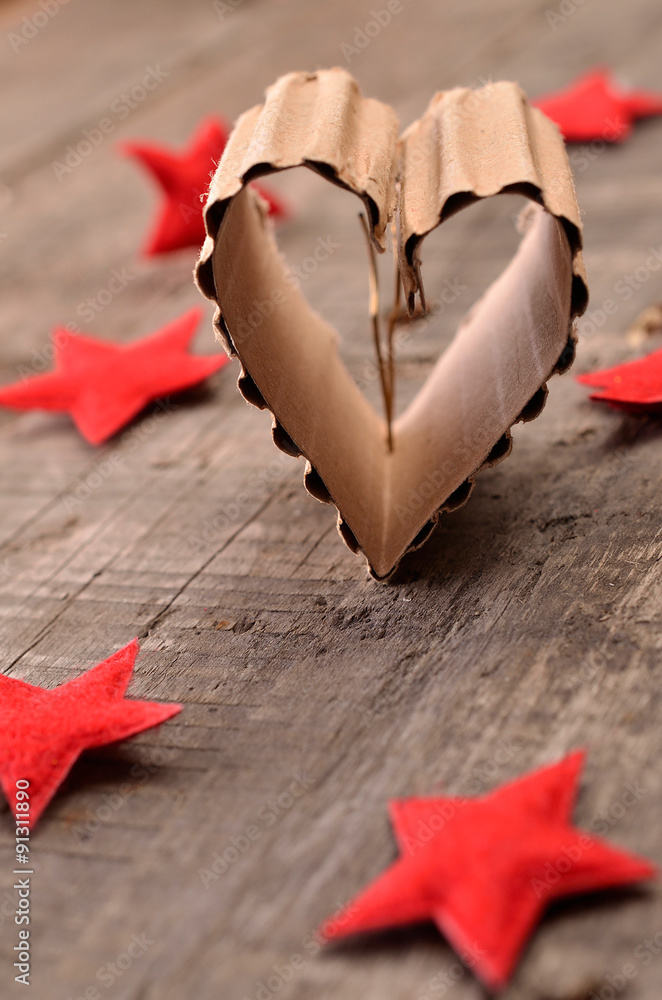 Heart shape of a cardboard Stock Photo | Adobe Stock