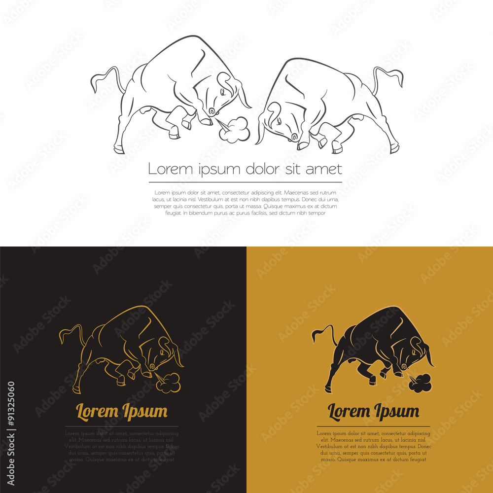 Bull logo and badges templates Stock Vector | Adobe Stock