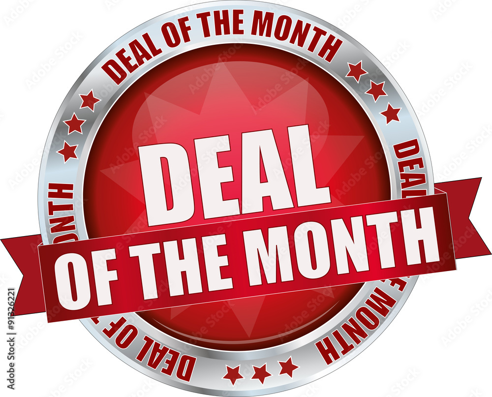 modern red deal of the month sign Stock Vector | Adobe Stock