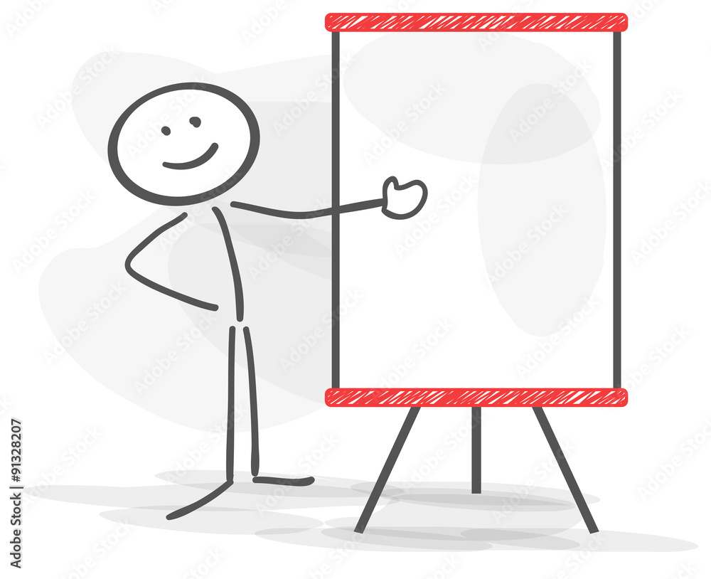 stickman board showing presentation red Stock Vector | Adobe Stock