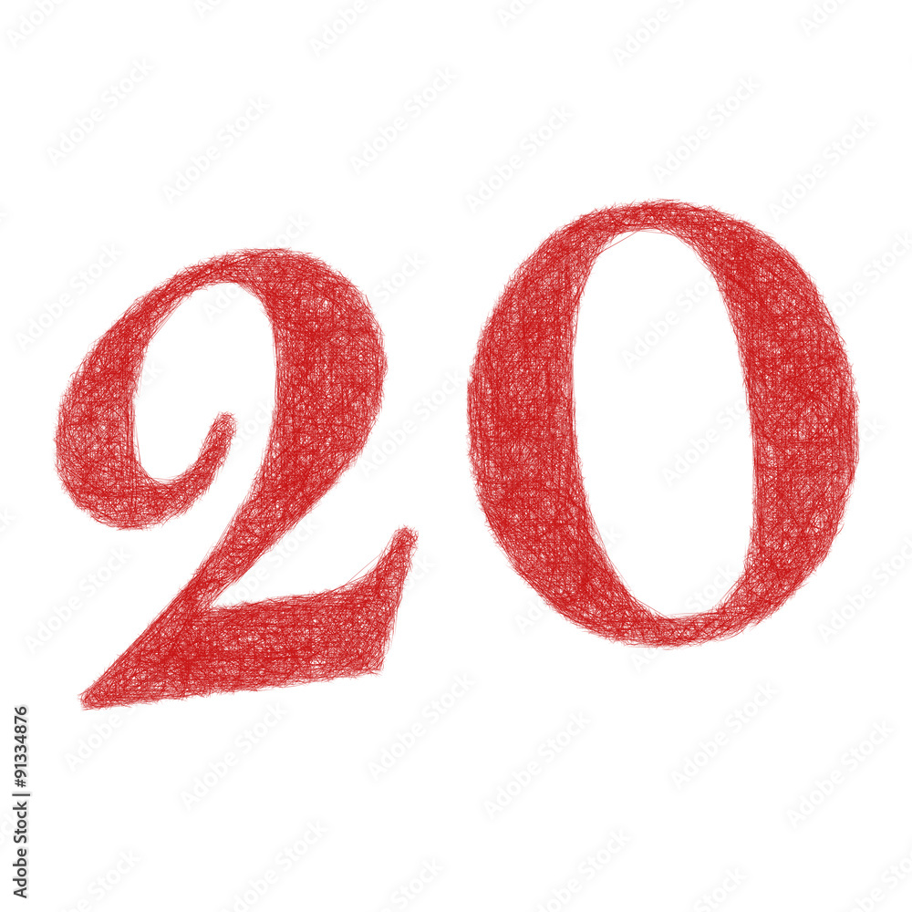 20 years anniversary - twenty number font design Stock Vector | Adobe Stock