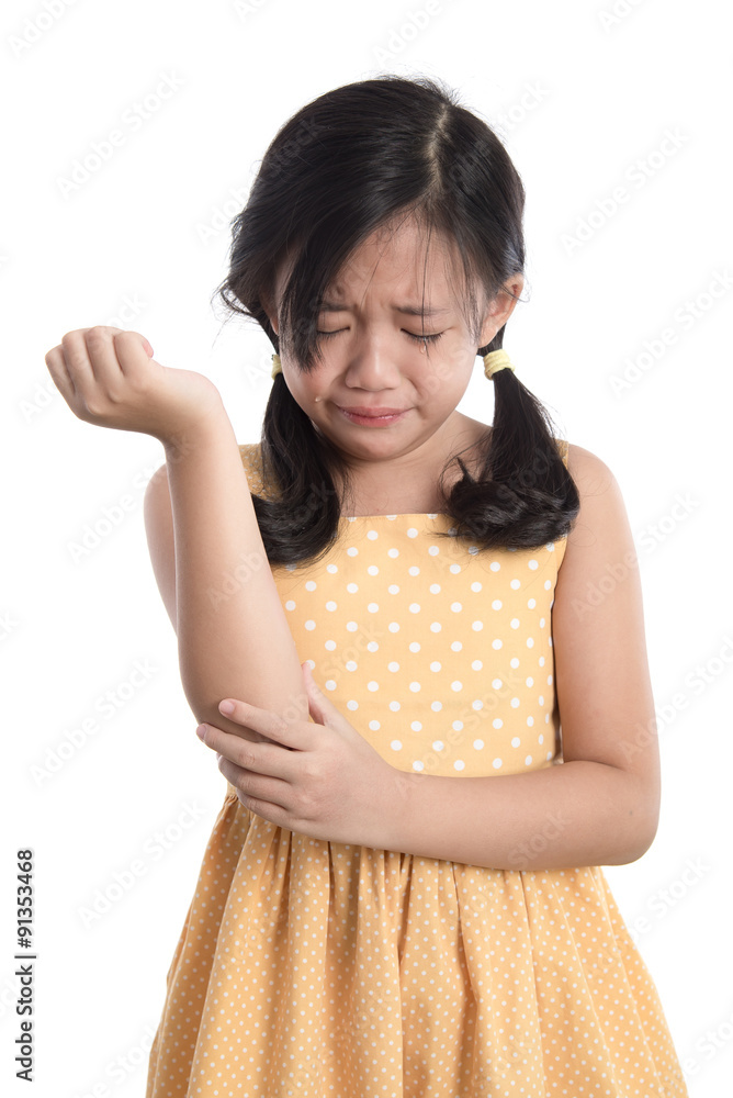 Beautiful asian girl crying on white background Stock Photo | Adobe Stock