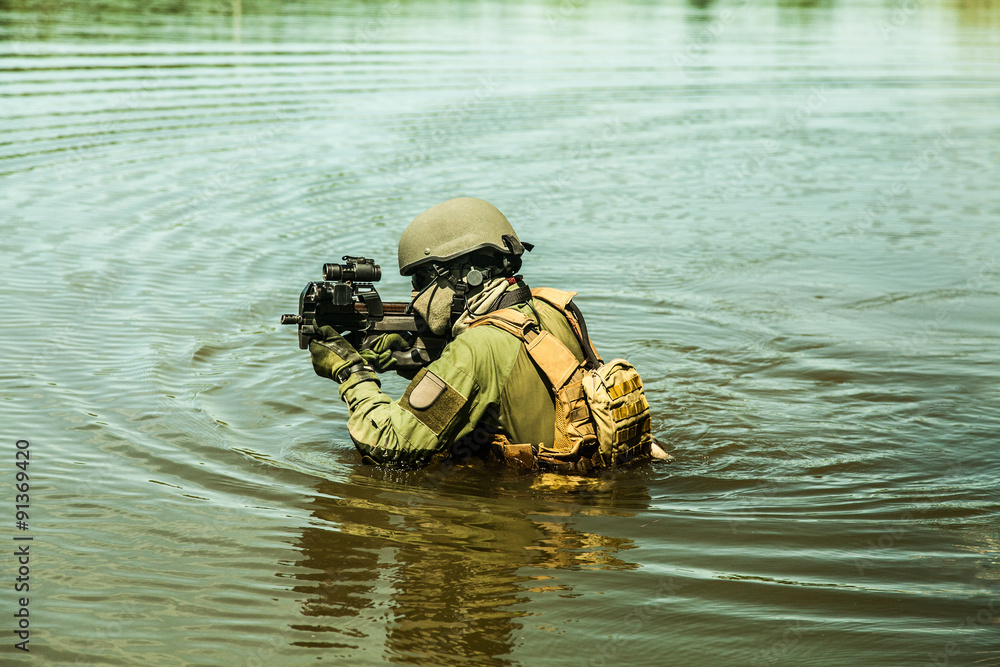 special forces in the water Stock Photo | Adobe Stock