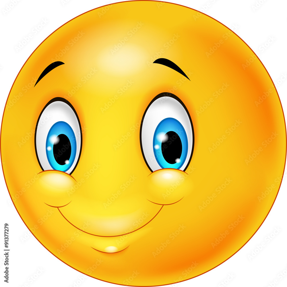 Cartoon emoticon smiling Stock Vector | Adobe Stock