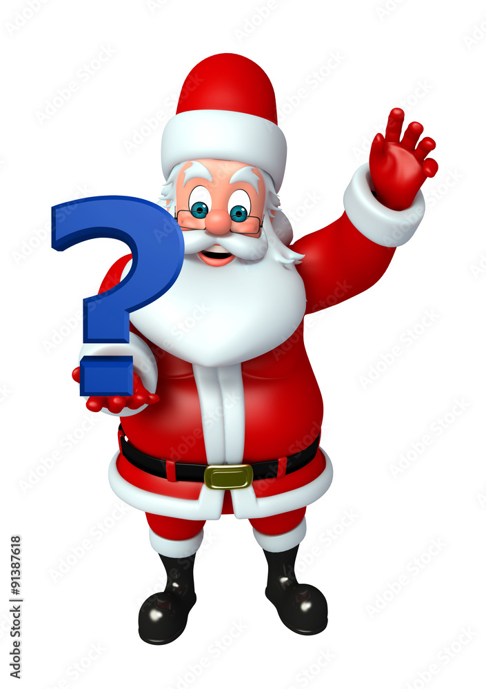 Cartoon Santa claus with question mark Stock Illustration | Adobe Stock