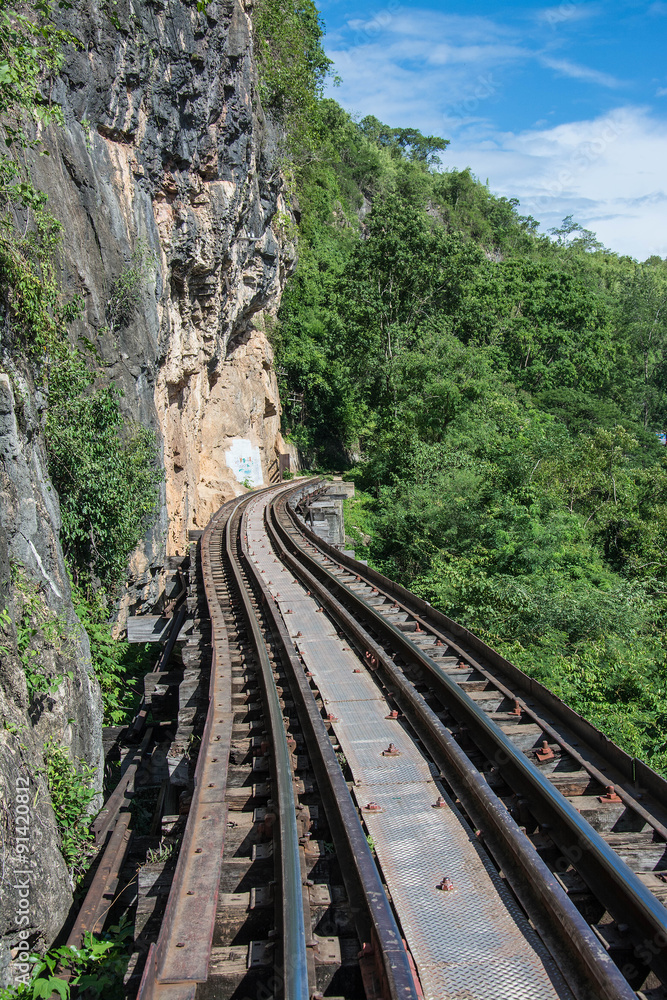 The Death Railway (Thailand-Burma railway) on World War II. Stock Photo ...